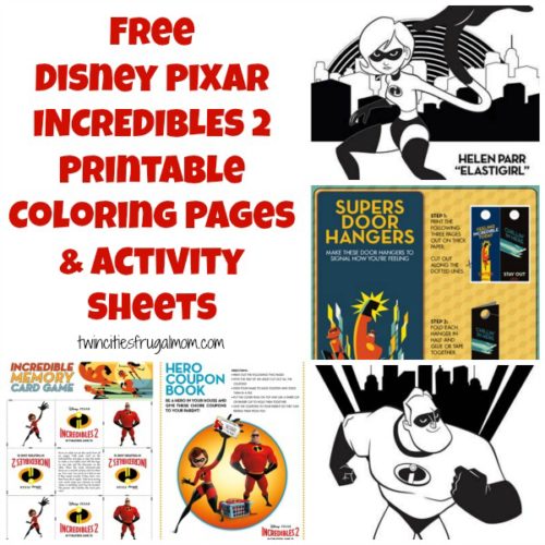 Free Disney Pixar INCREDIBLES 2 Printable Coloring Pages & Activity ...