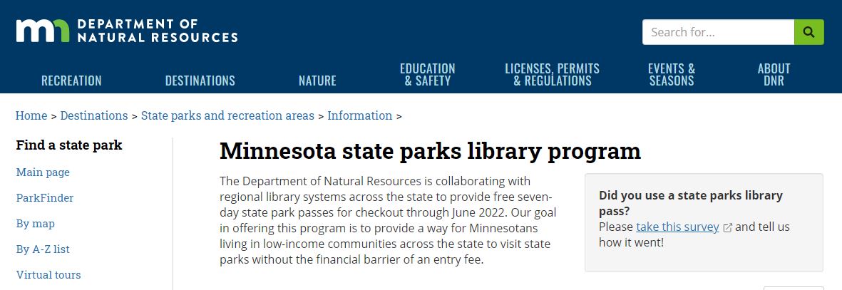 Free Minnesota State Park Passes from Minnesota State Parks Library ...