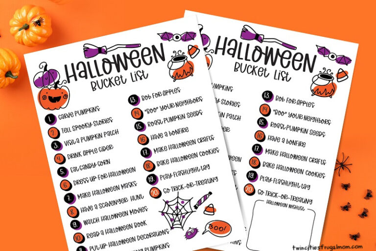 Free Printable Halloween Bucket List - Twin Cities Frugal Mom