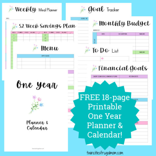 Free 18-page One Year Printable Planner & Undated Calendar - Twin ...