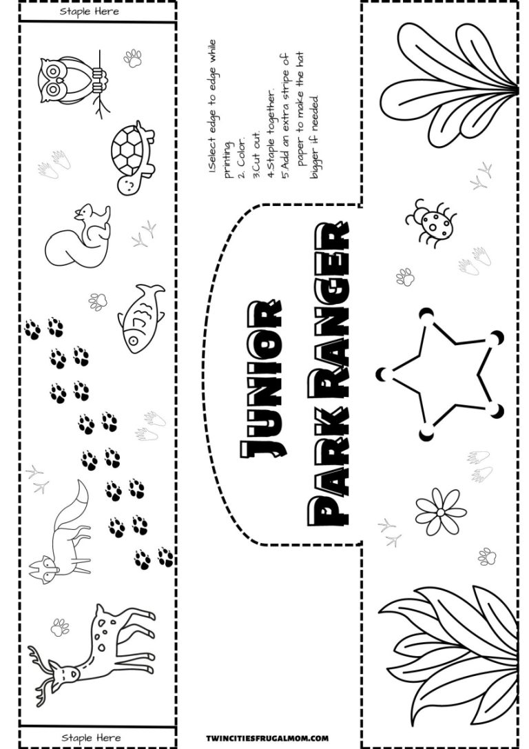 Free Printable Junior Park Ranger Hat - Twin Cities Frugal Mom