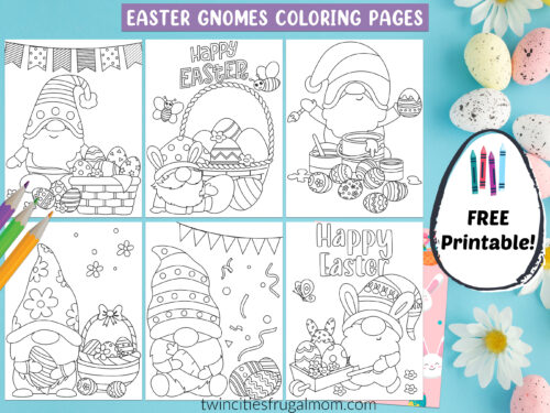 Free Printable Easter Gnomes Coloring Pages - Twin Cities Frugal Mom
